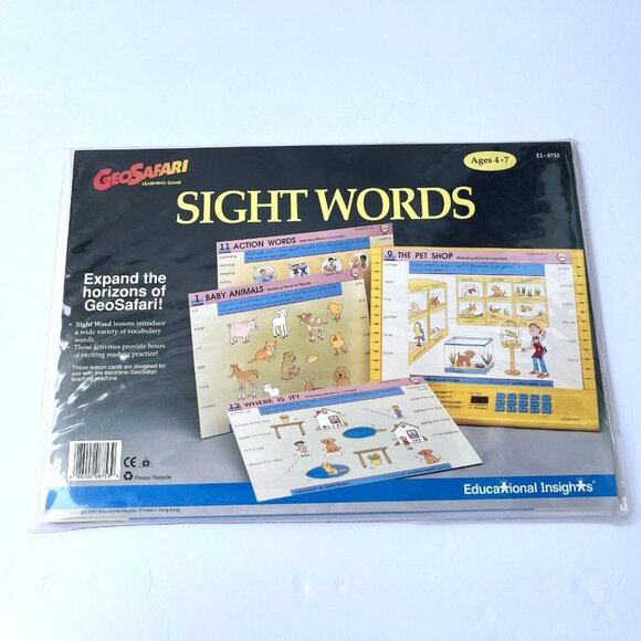 GeoSafari | Toys | Vintage 991 Geosafari Sight Words Ei8753 1 Cards 20 ...
